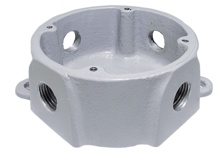 Caja Octagonal en Fundición de Aluminio con cuatro accesos para ...